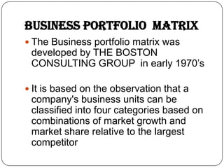 Business portfolio matrix | PPTX