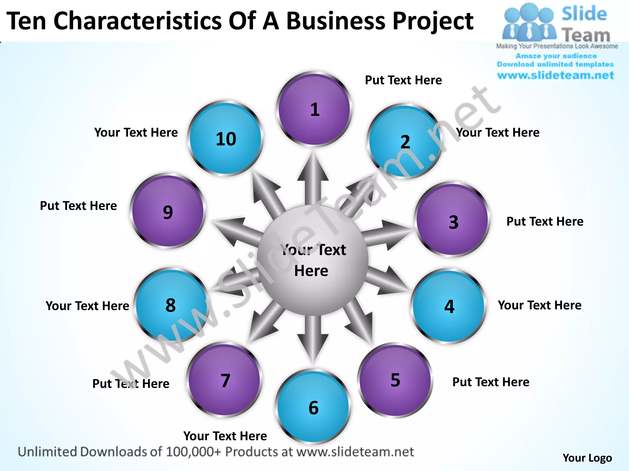 Business powerpoint presentations project cycle process diagram ...