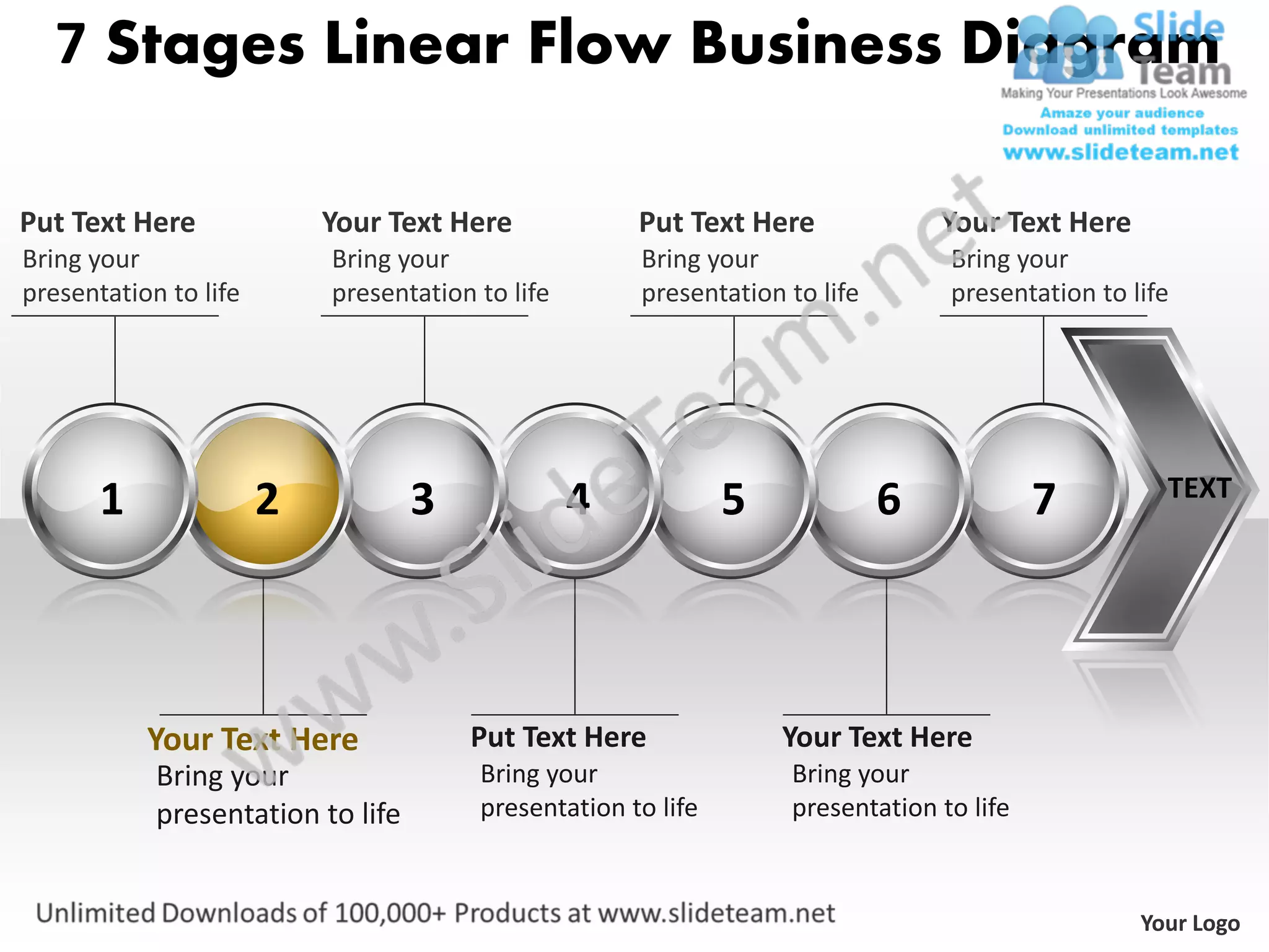 Business power point templates 7 stages linear flow diagram sales ppt ...