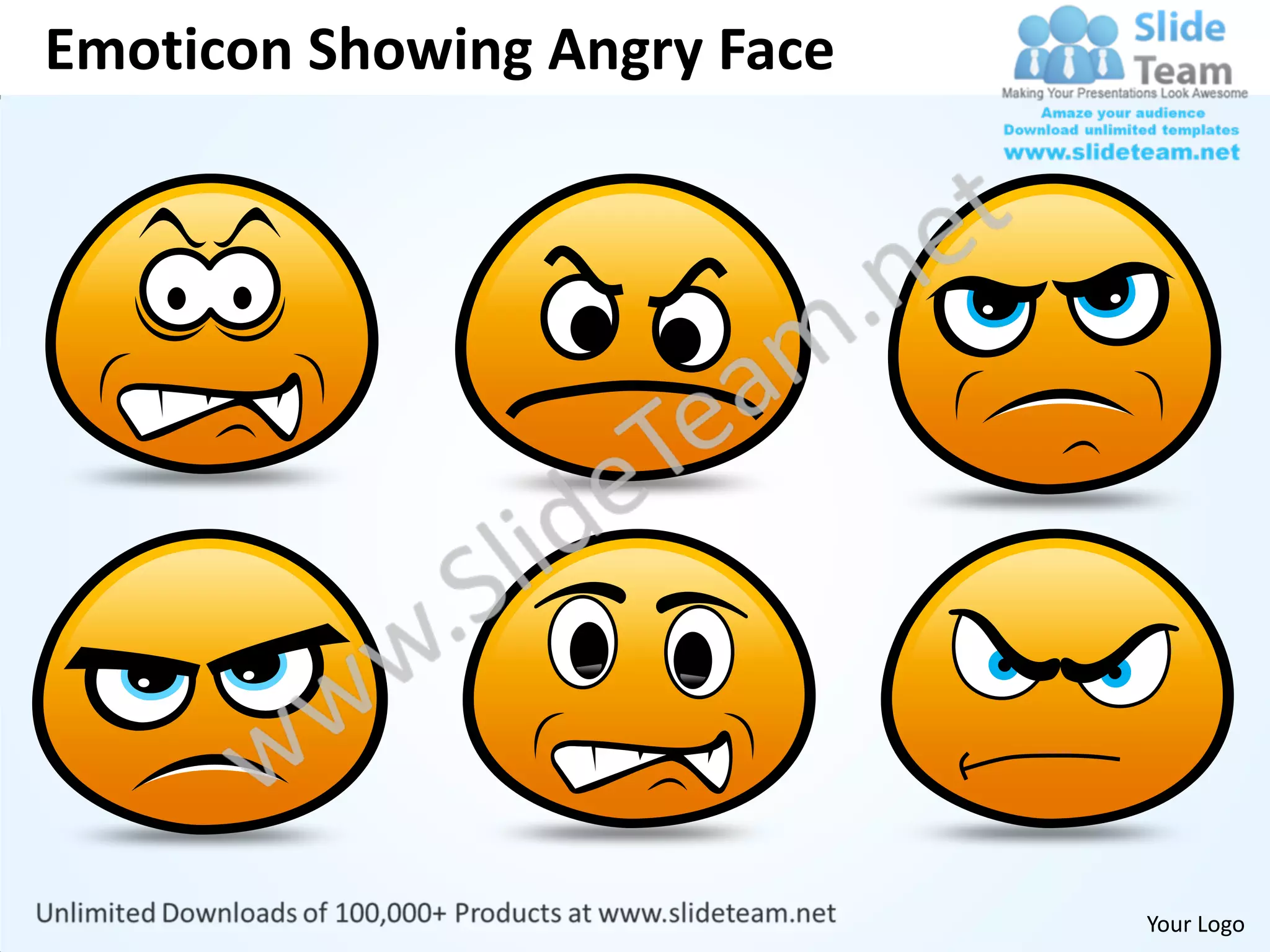 Business power point templates emoticon showing angry face sales ppt ...