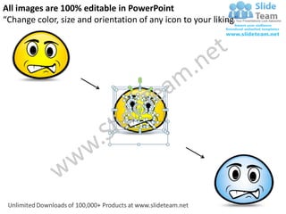 Business power point templates emoticon showing angry face sales ppt ...