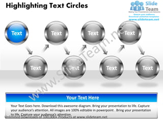 Business power point templates highlighting text circles presentation ...