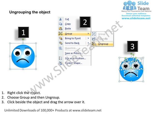 Business power point templates illustration of emoticon expressing sad ...