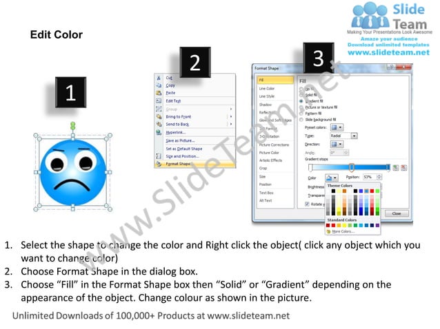 Business power point templates illustration of emoticon expressing sad ...