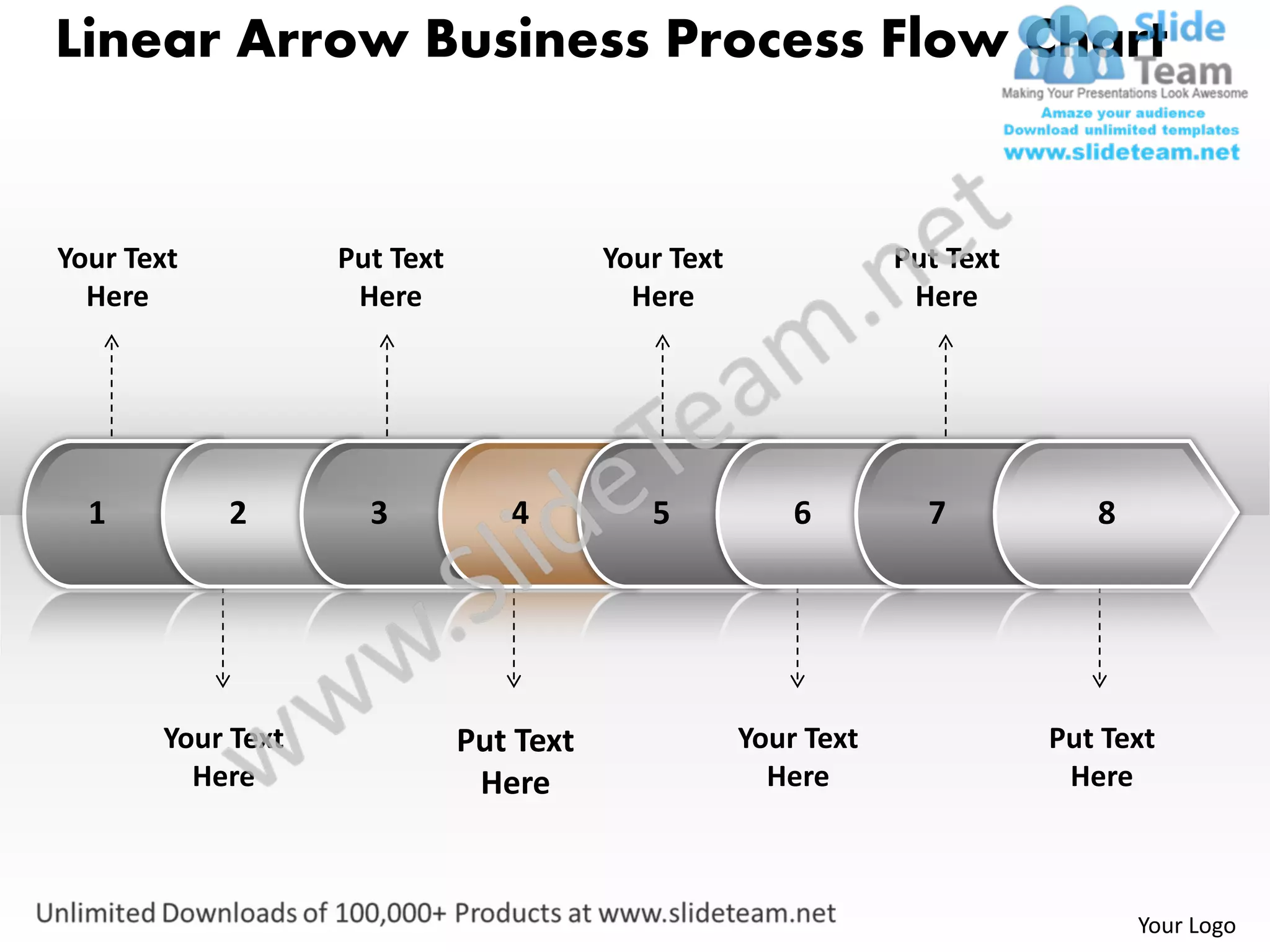 Business power point templates linear arrow process flow chart sales ...
