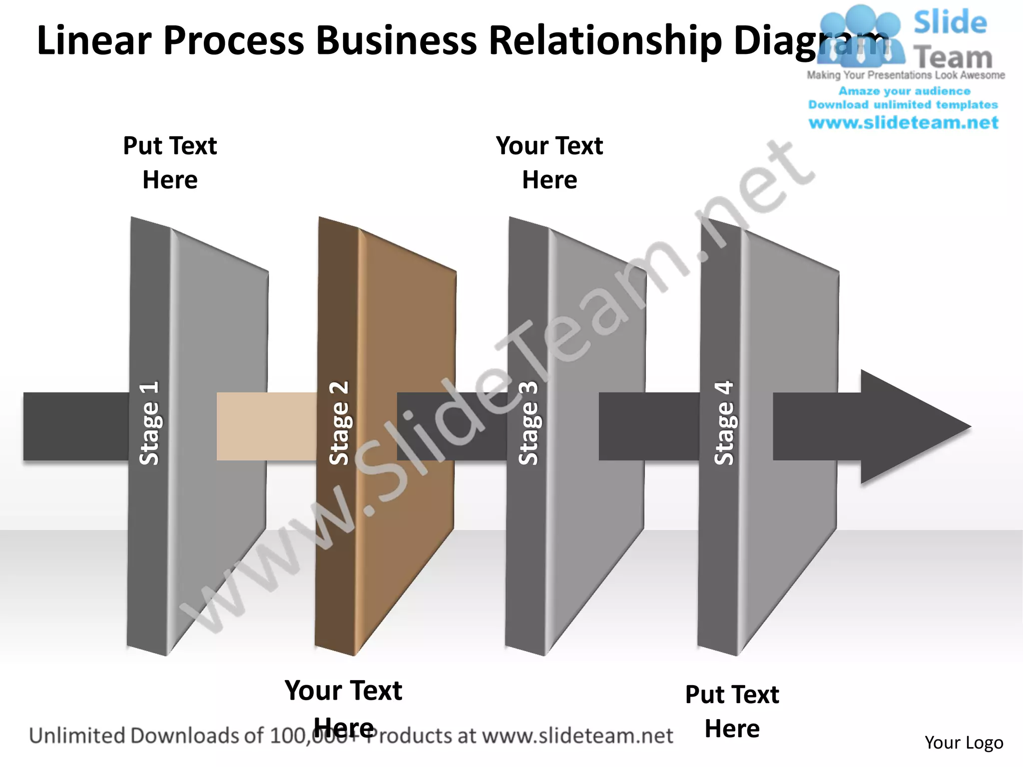 Business power point templates linear process relationship diagram ...