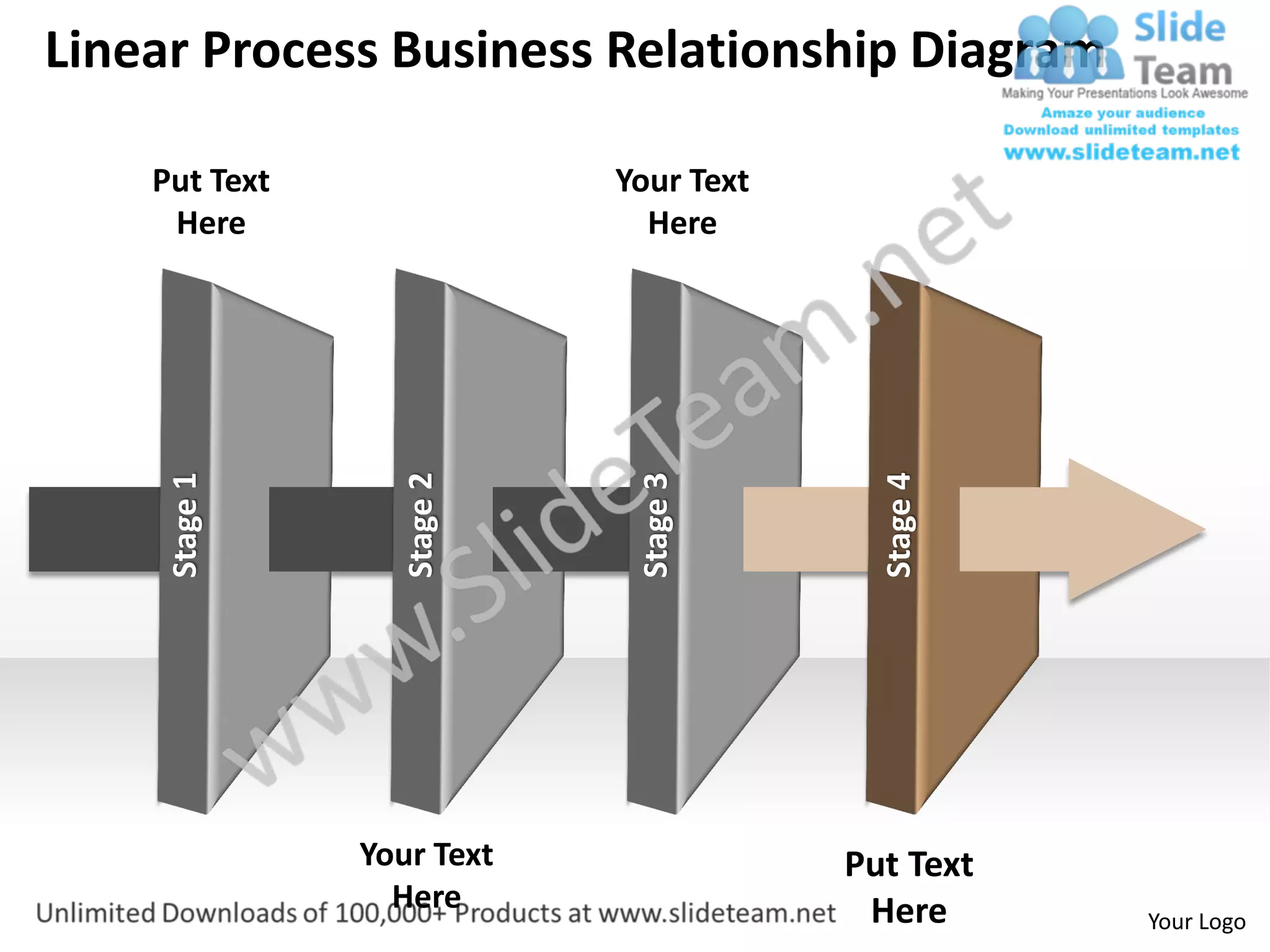 Business power point templates linear process relationship diagram ...