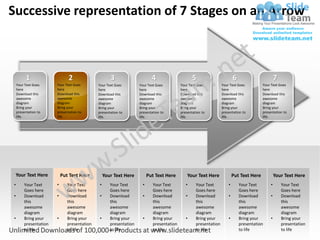 Business power point templates successive representation of 7 stages an ...