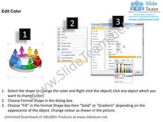 Business power point templates team of people standing on pie chart ...