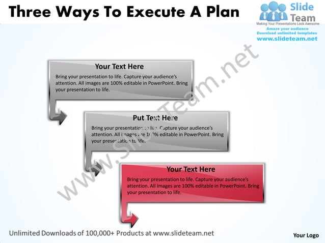 Business power point templates three ways to execute plan sales ppt ...