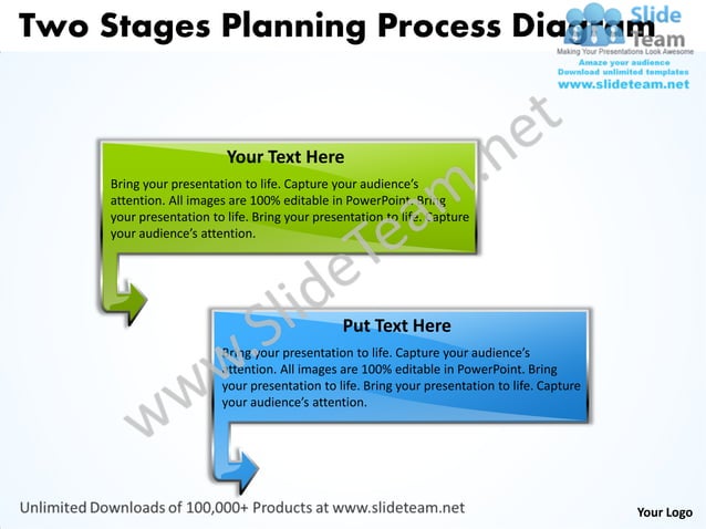 Business power point templates two stage planning process diagram sales ...