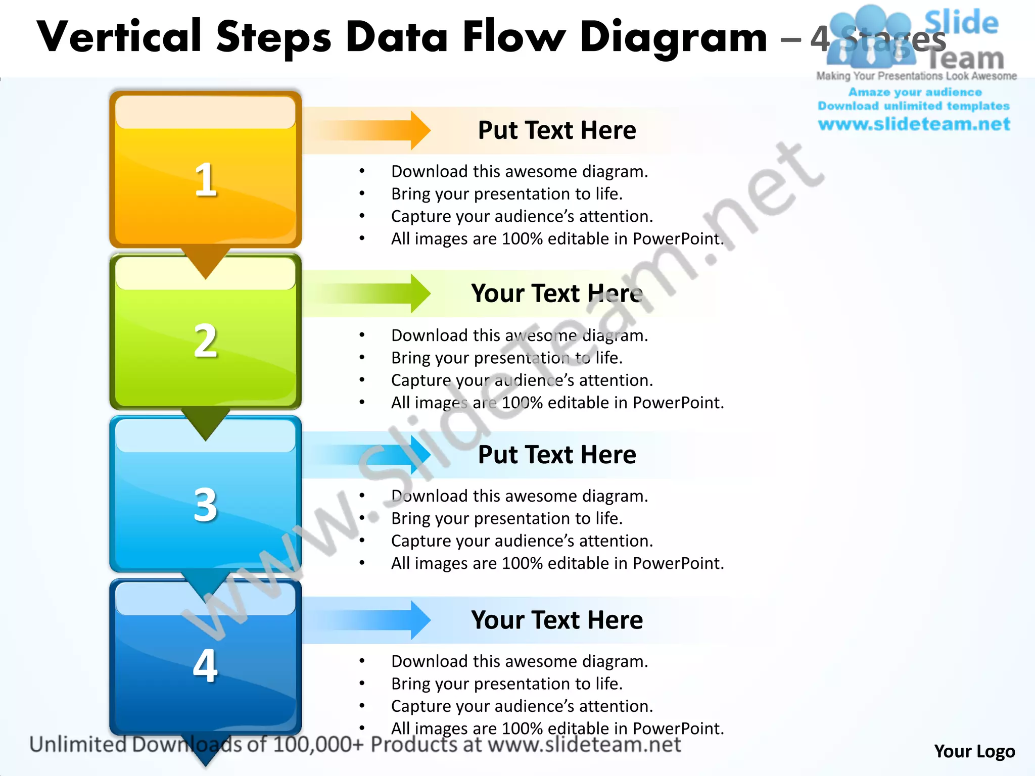 Business power point templates vertical steps data flow diagram sales ...