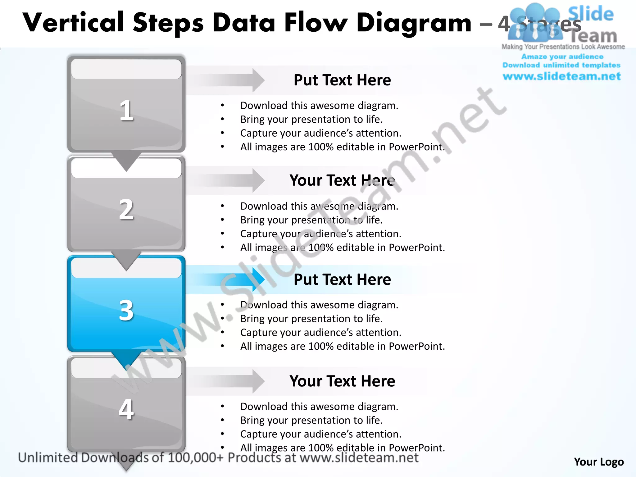 Business power point templates vertical steps data flow diagram sales ...