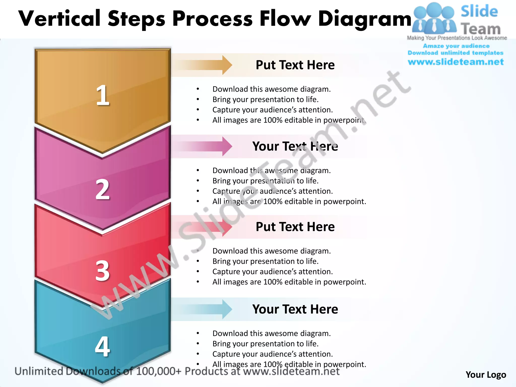 Business power point templates vertical steps process flow diagram ...