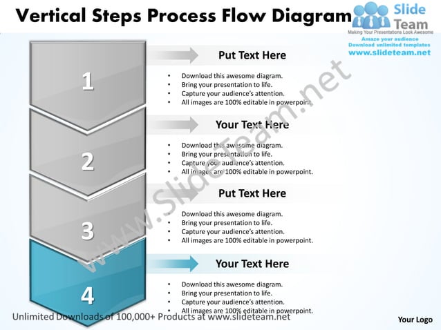 Business power point templates vertical steps process flow diagram ...