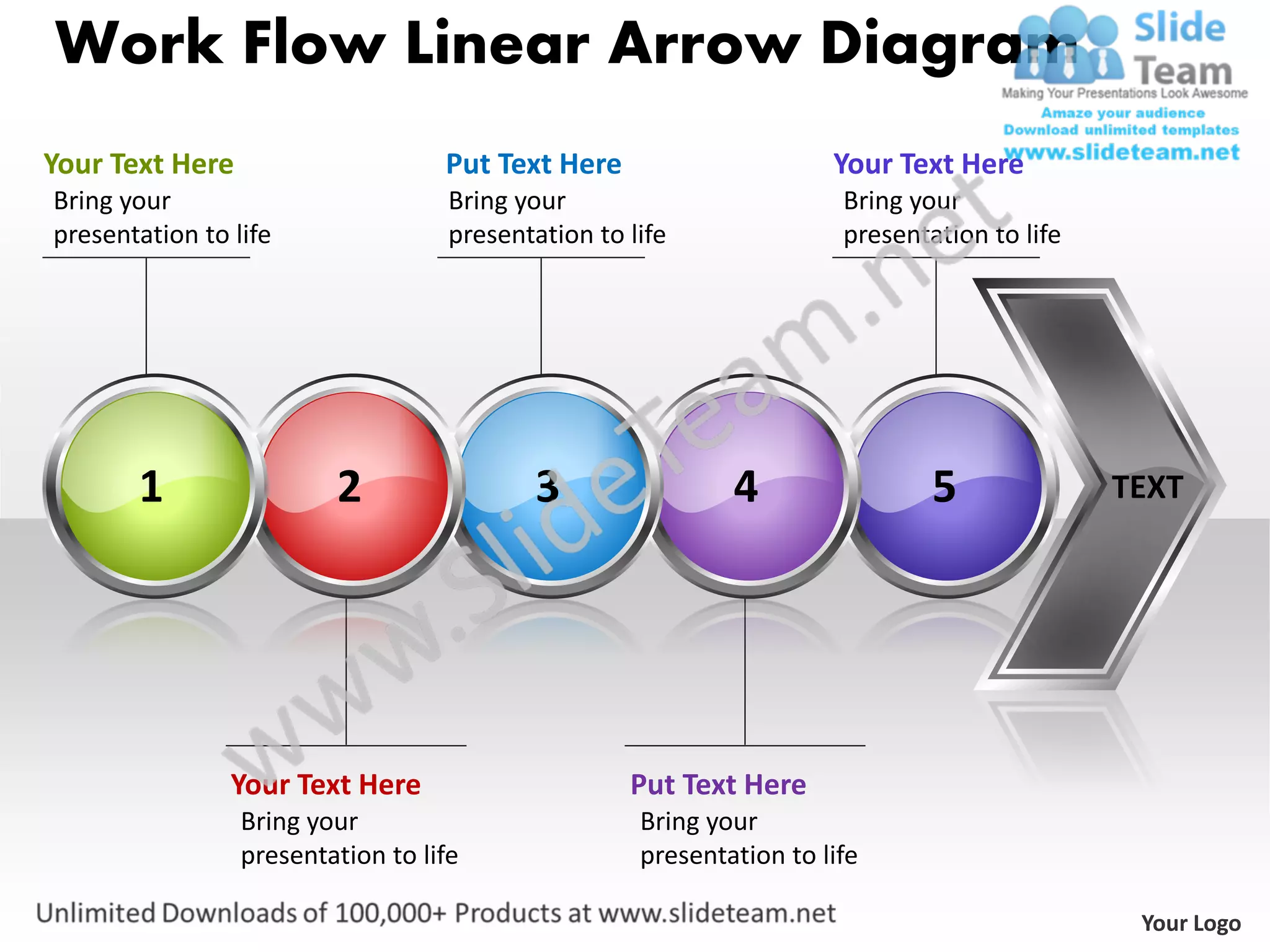 Business power point templates work flow linear arrow diagram sales ppt ...