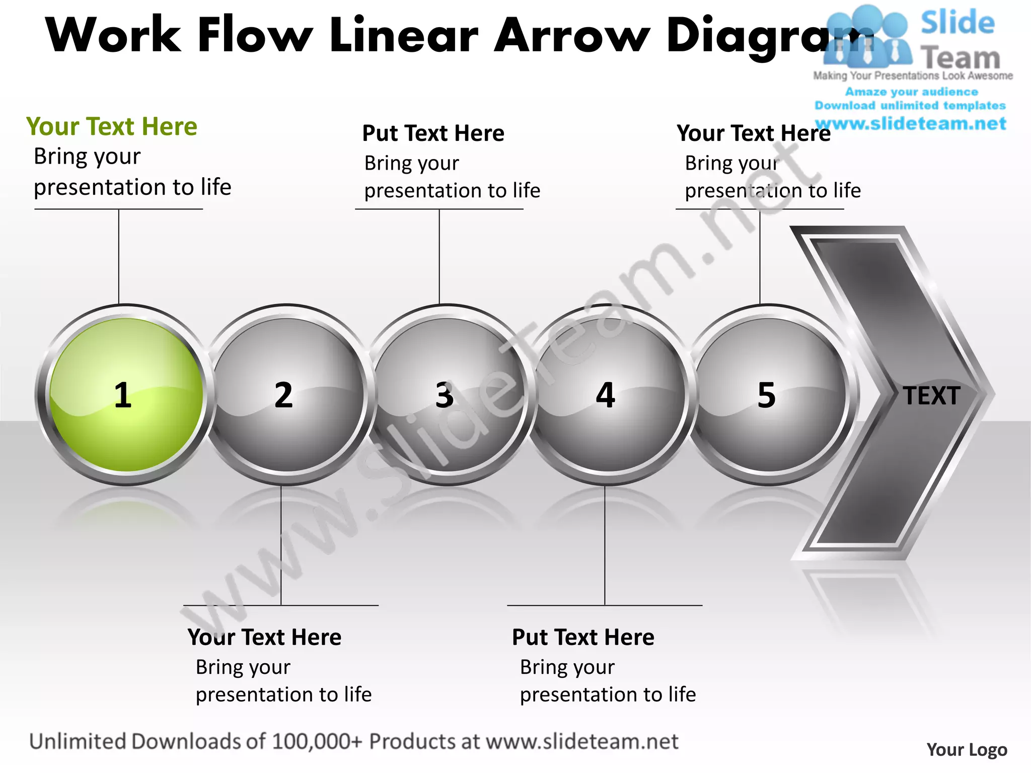 Business power point templates work flow linear arrow diagram sales ppt ...