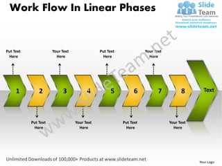 Business power point templates work flow linear phases sales ppt slides ...