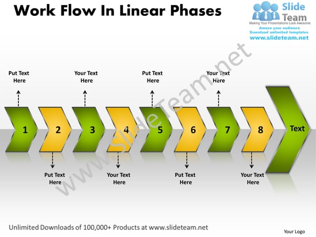 Business power point templates work flow linear phases sales ppt slides ...