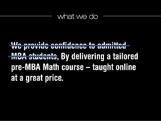 Business Presentation - MBA Math Boocamp