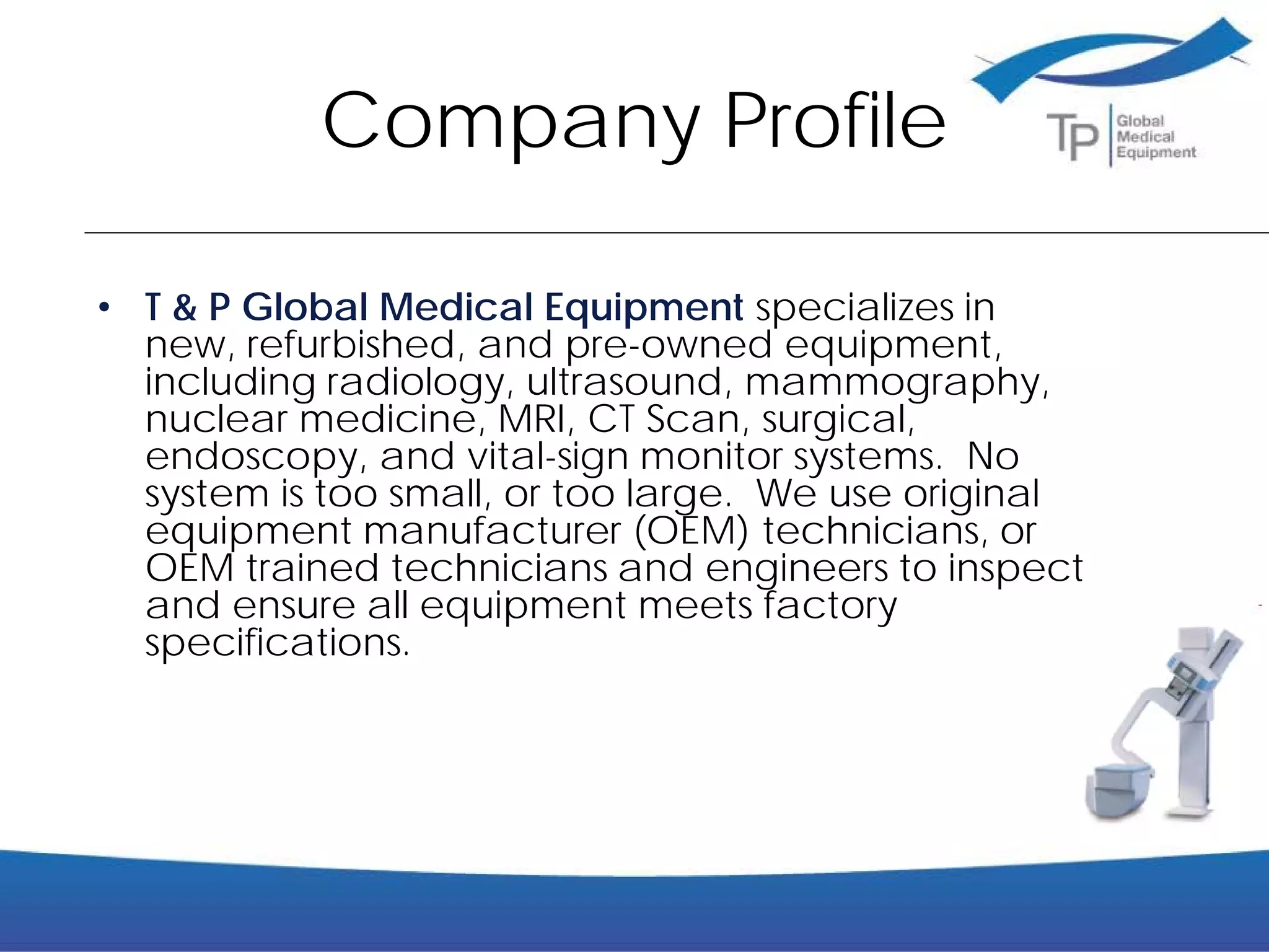 Business Presentation TP Global Medical Equipment | PDF