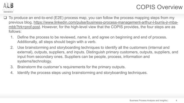Business Process Analysis and Insights COPIS | PPT