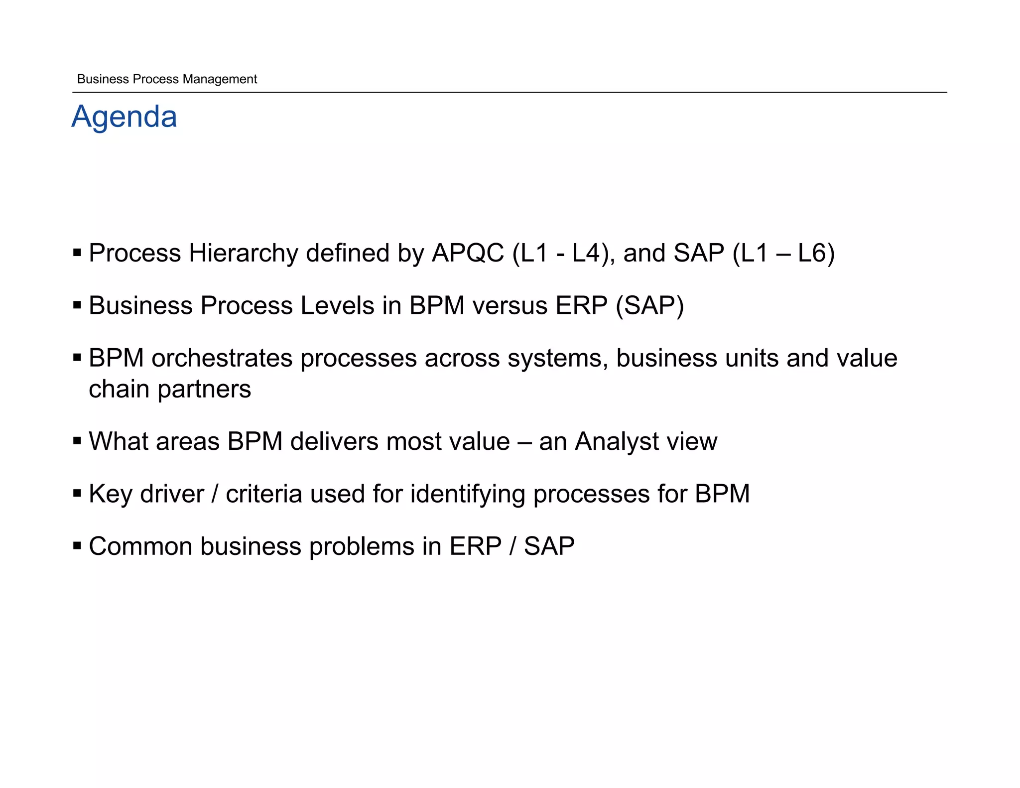 How Business processes supported in BPM vs ERP | PDF