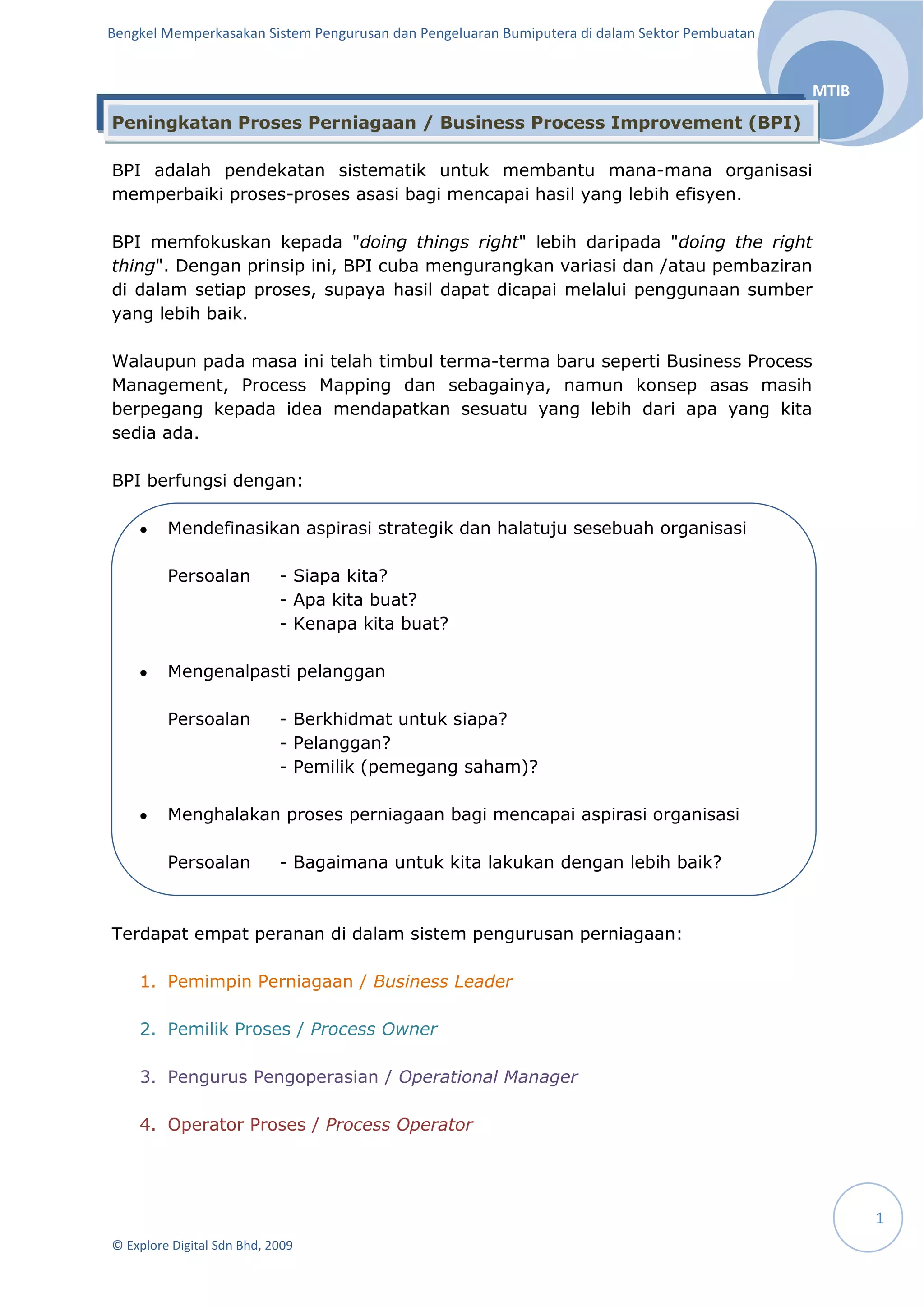 Business process improvement | DOCX