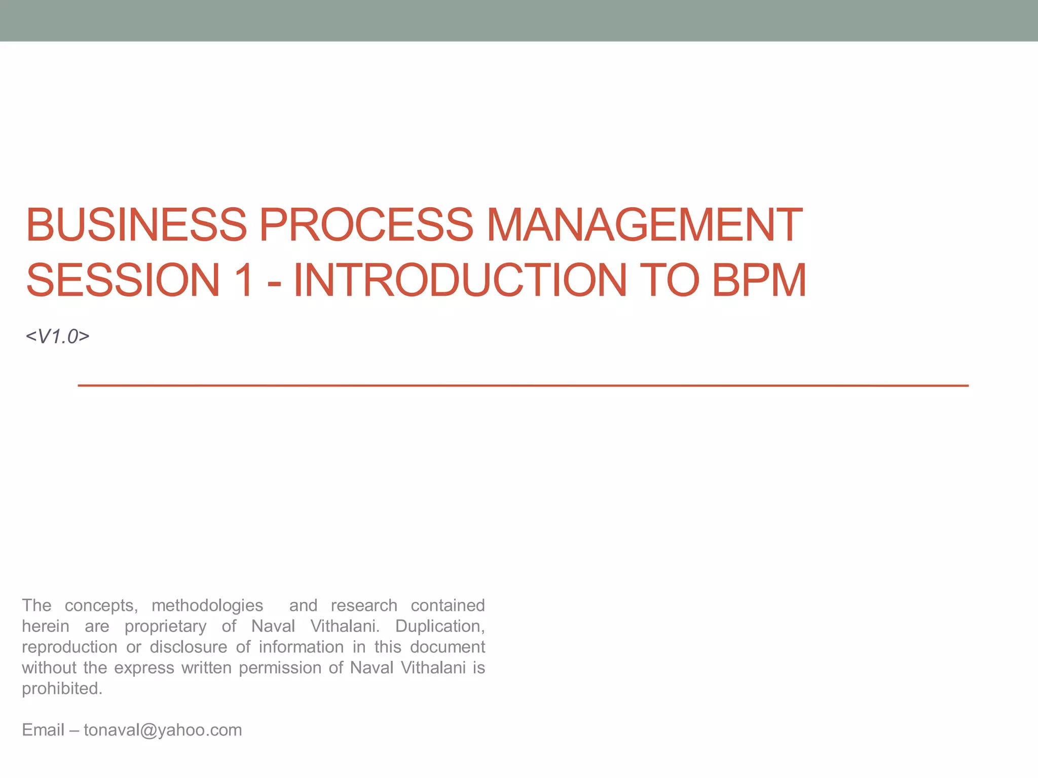 Business Process Management Training 1 | PDF