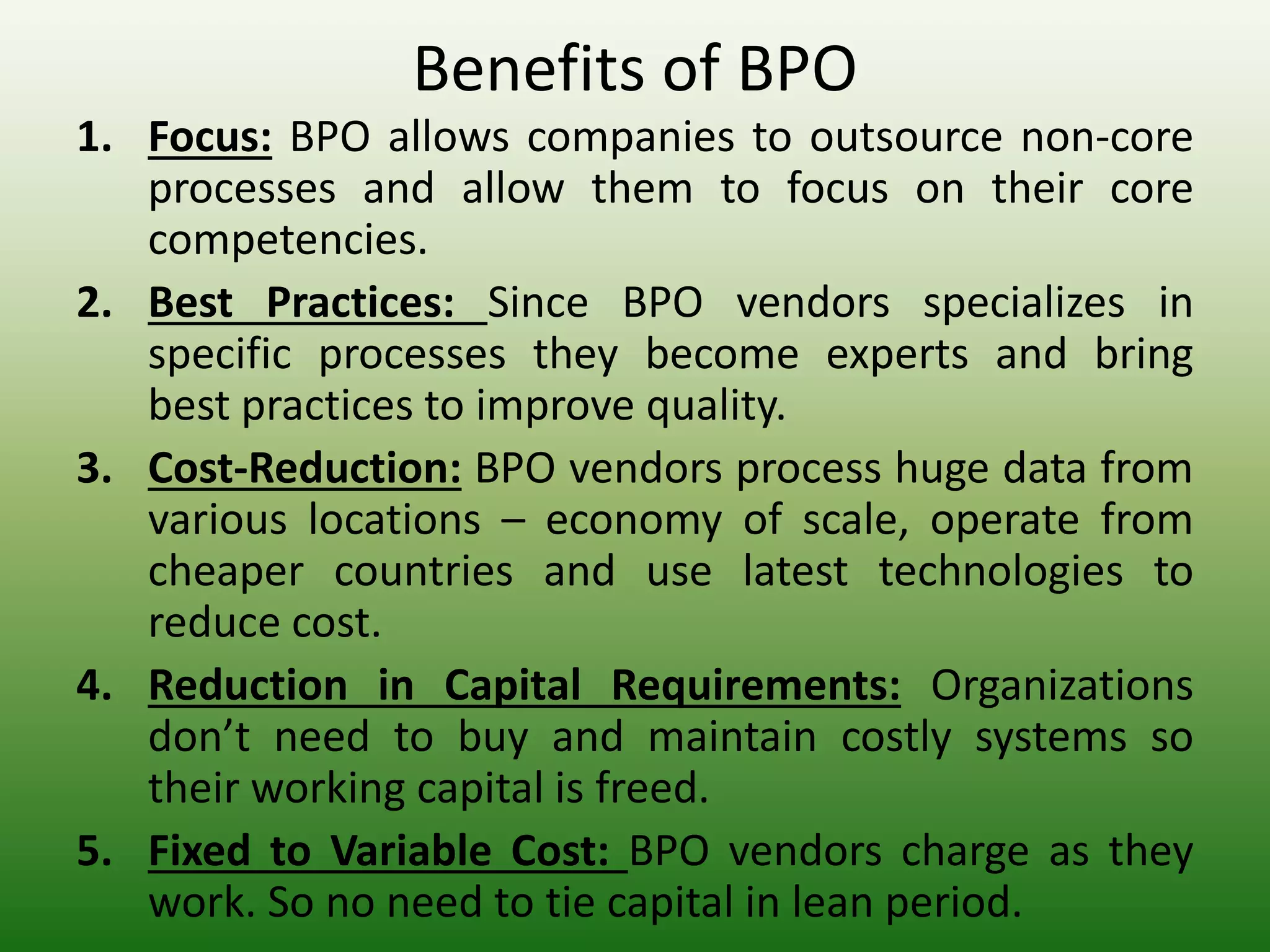 Business process outsourcing | PPTX