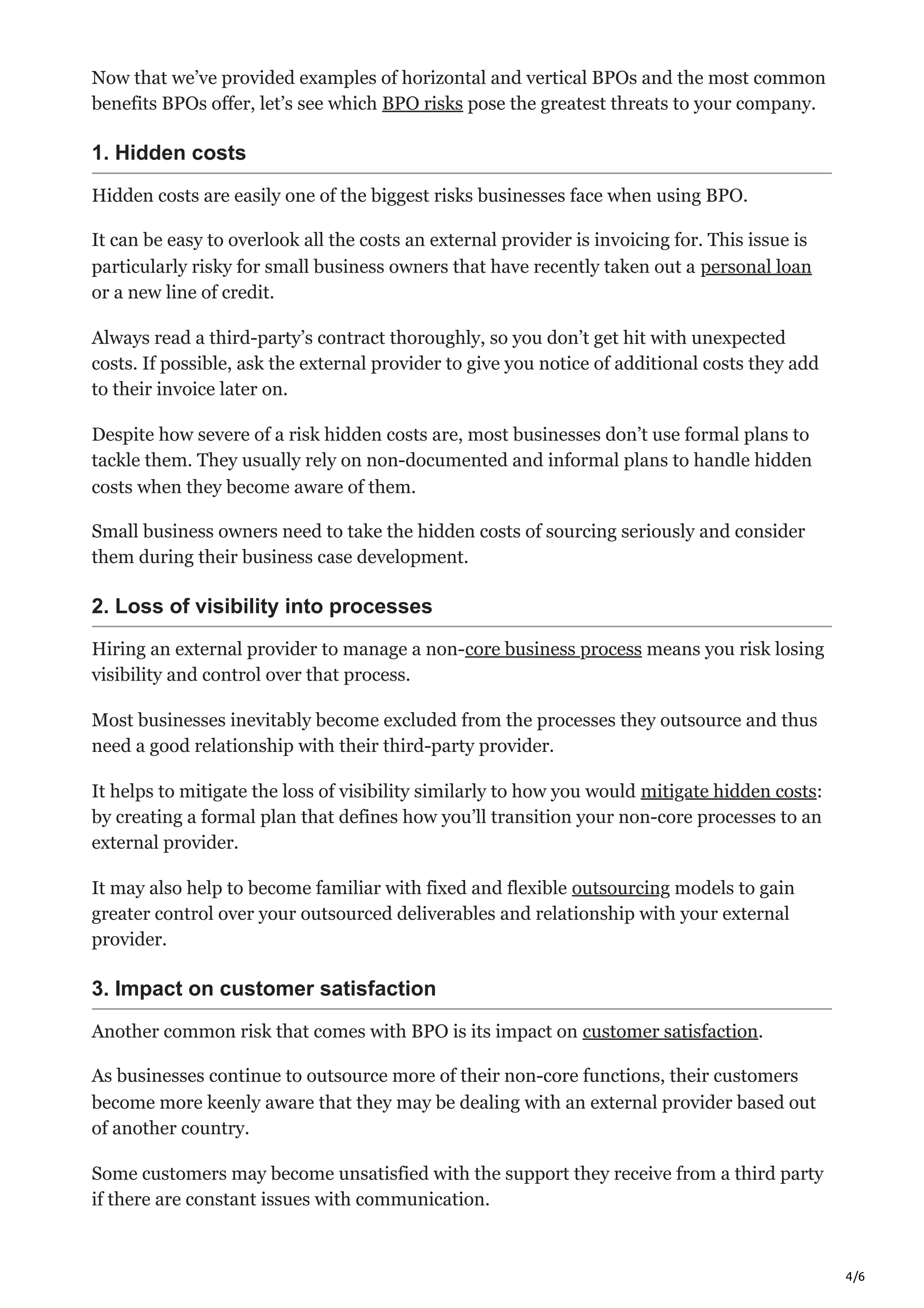Business Process Outsourcing: Benefits, Risks, & Examples of BPO | PDF