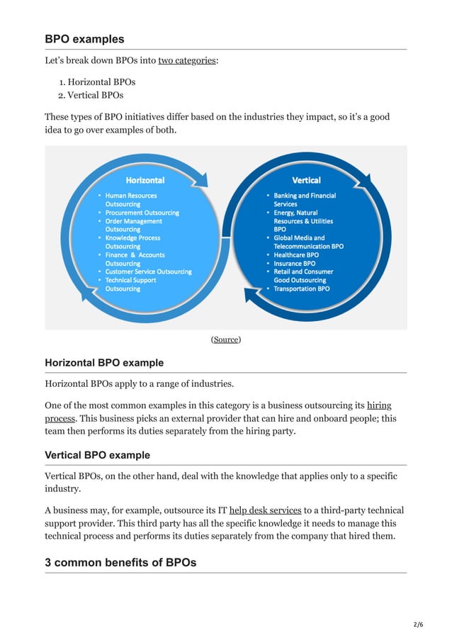 Business Process Outsourcing: Benefits, Risks, & Examples of BPO | PDF