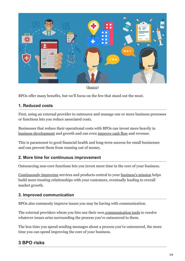 Business Process Outsourcing: Benefits, Risks, & Examples of BPO | PDF