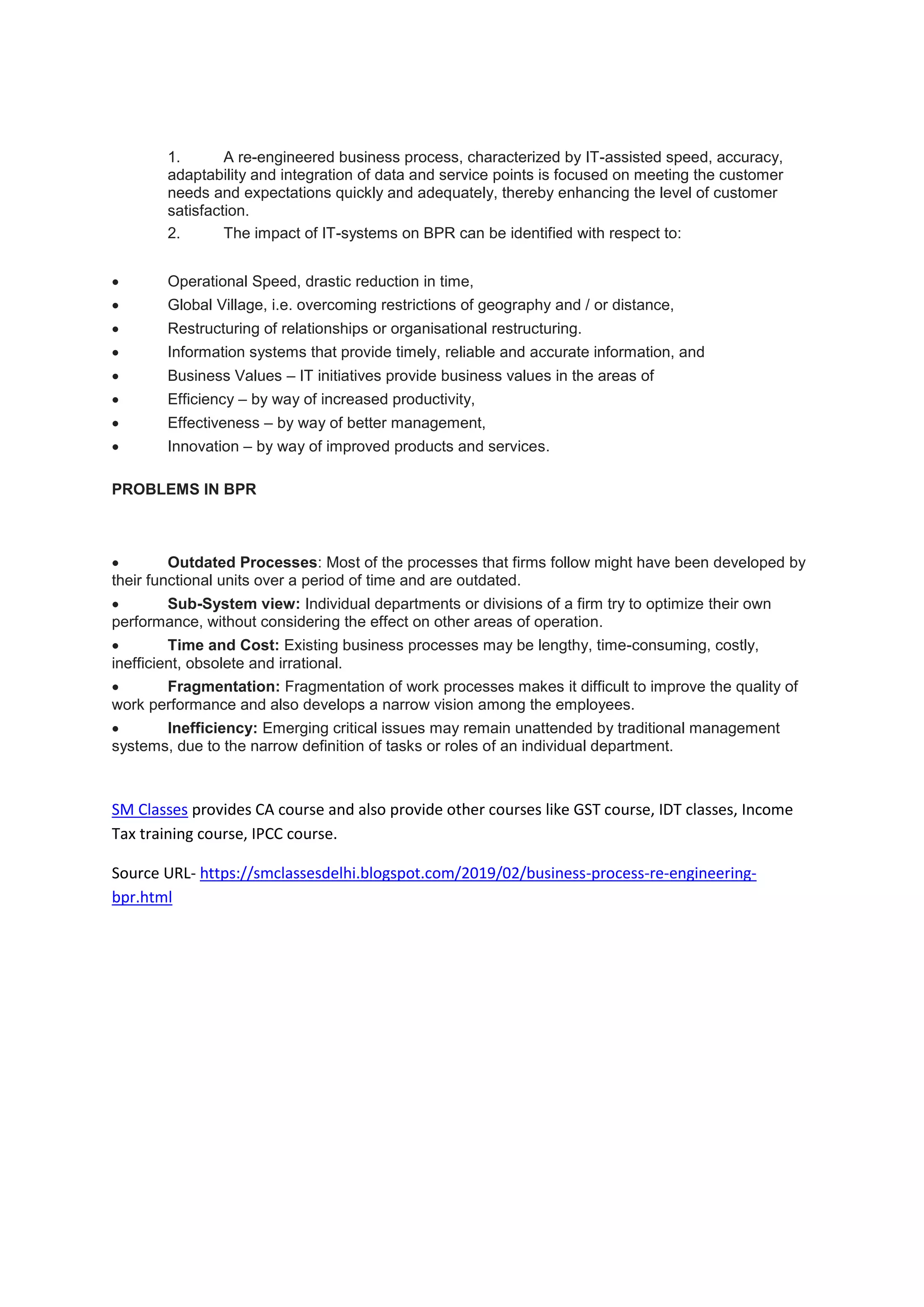 Business Process Re Engineering Bpr Pdf