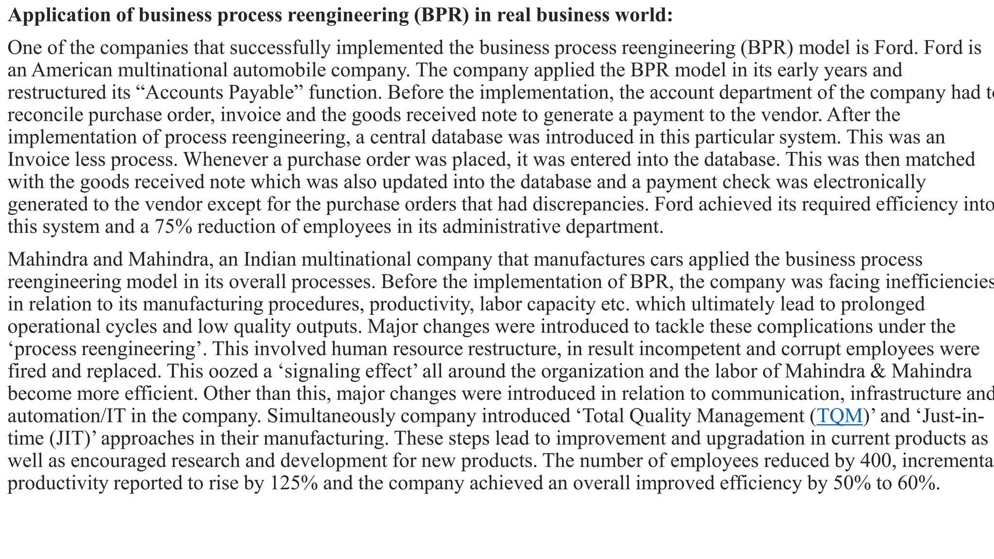 BUSINESS PROCESS RE-ENGINEERING Power Point Presentation | PPTX