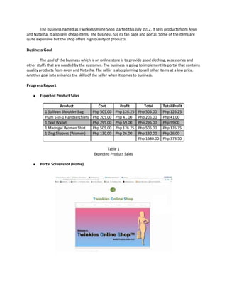 Business progress report | DOCX | Sales | Business