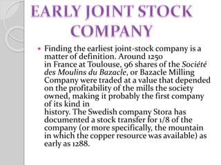 Business project Joint Stock company | PPTX