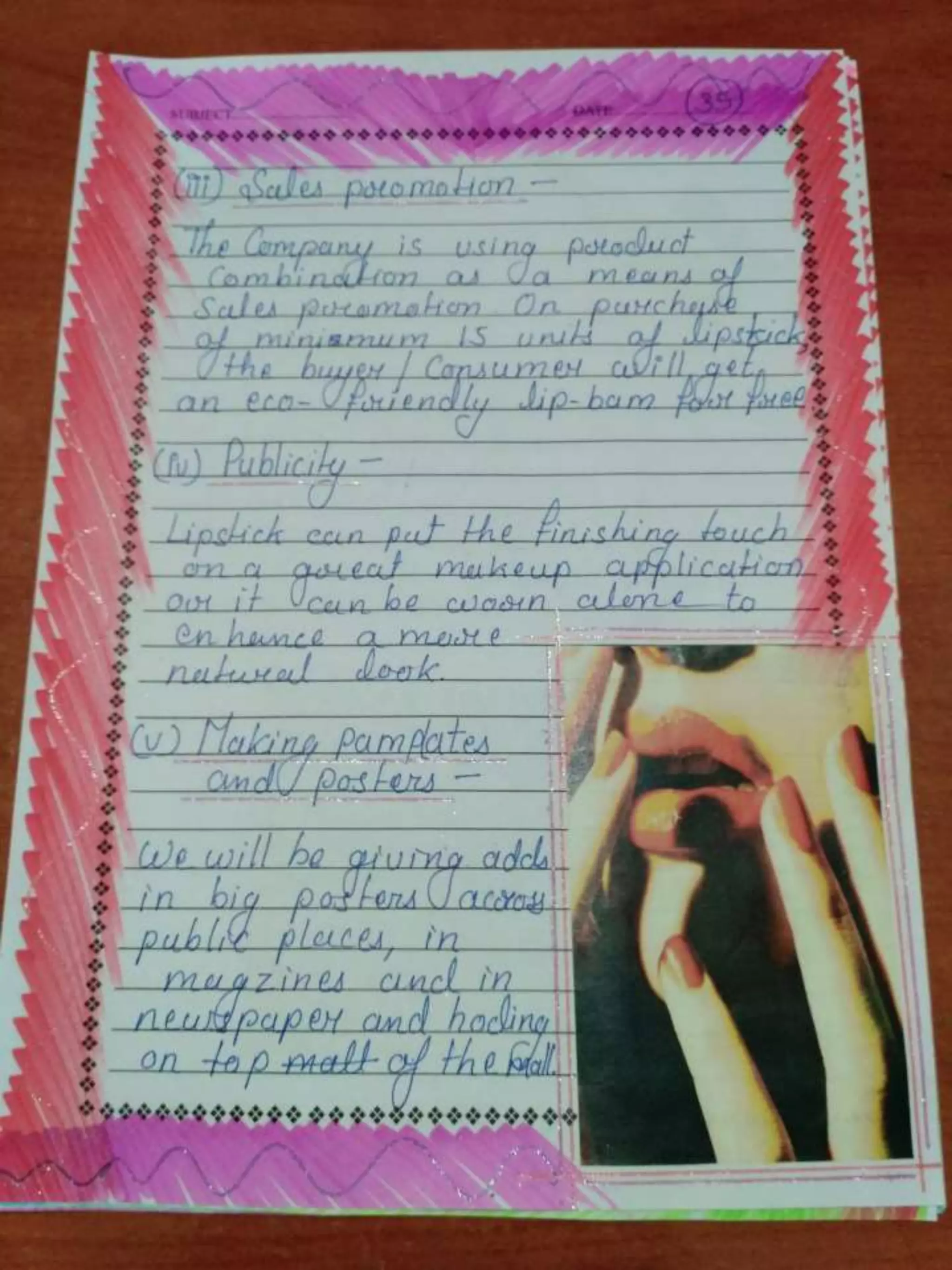 Business project class 12 management of marketing (LIPSTICK) | PPTX