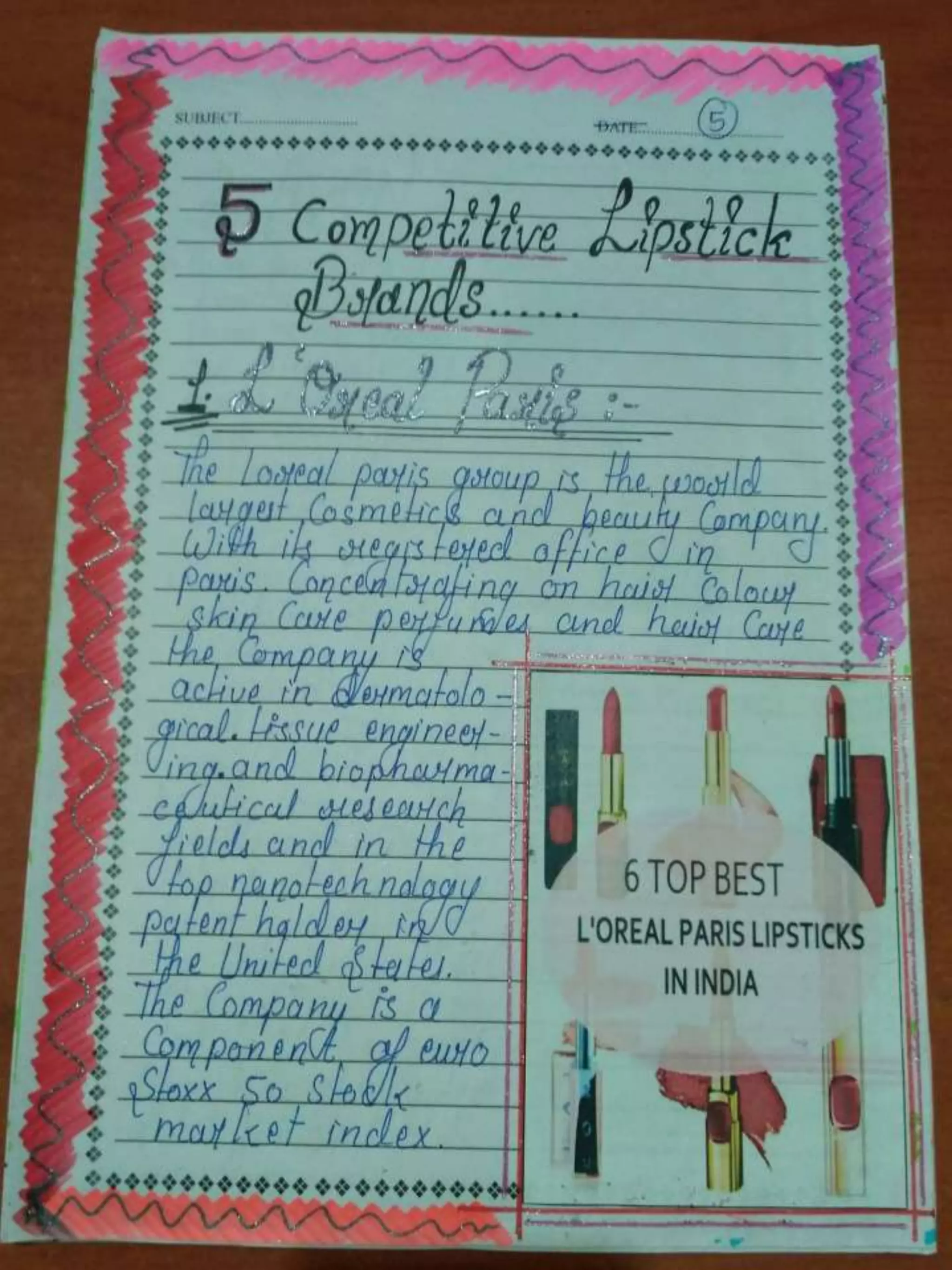 Business project class 12 management of marketing (LIPSTICK) | PPTX