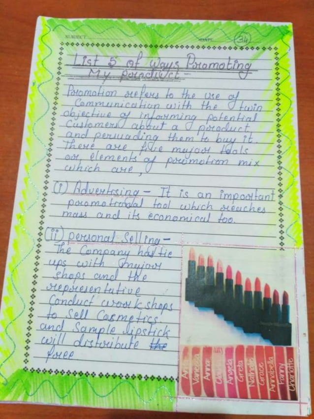 Business project class 12 management of marketing (LIPSTICK) | PPTX