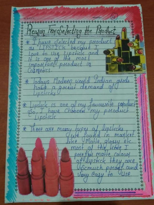 Business project class 12 management of marketing (LIPSTICK) | PPTX