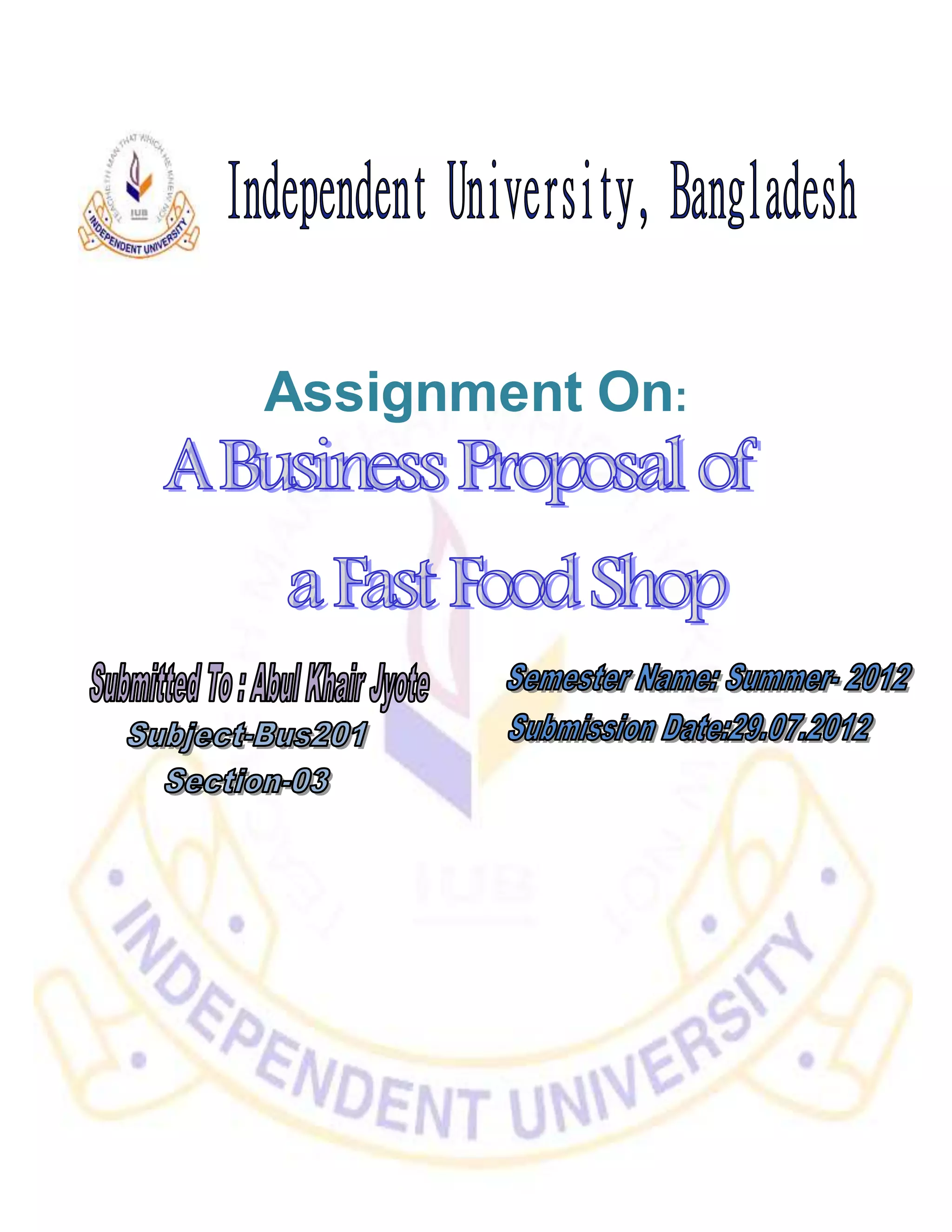 Business proposal noodles shop | DOCX