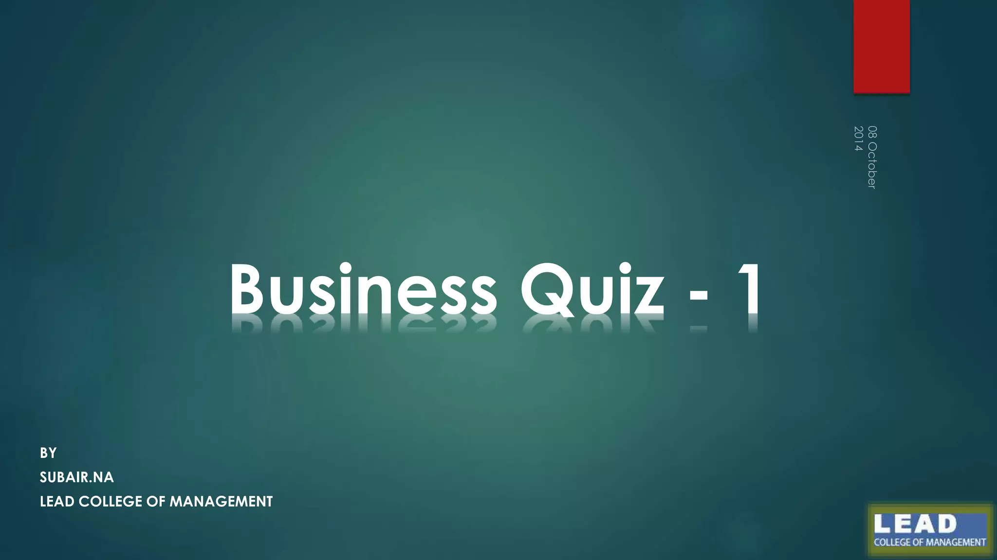 Business quiz 1 | PPT