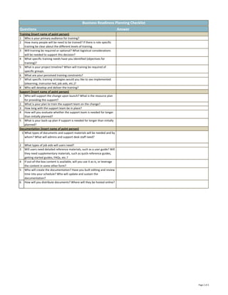Business Assessment Checklist