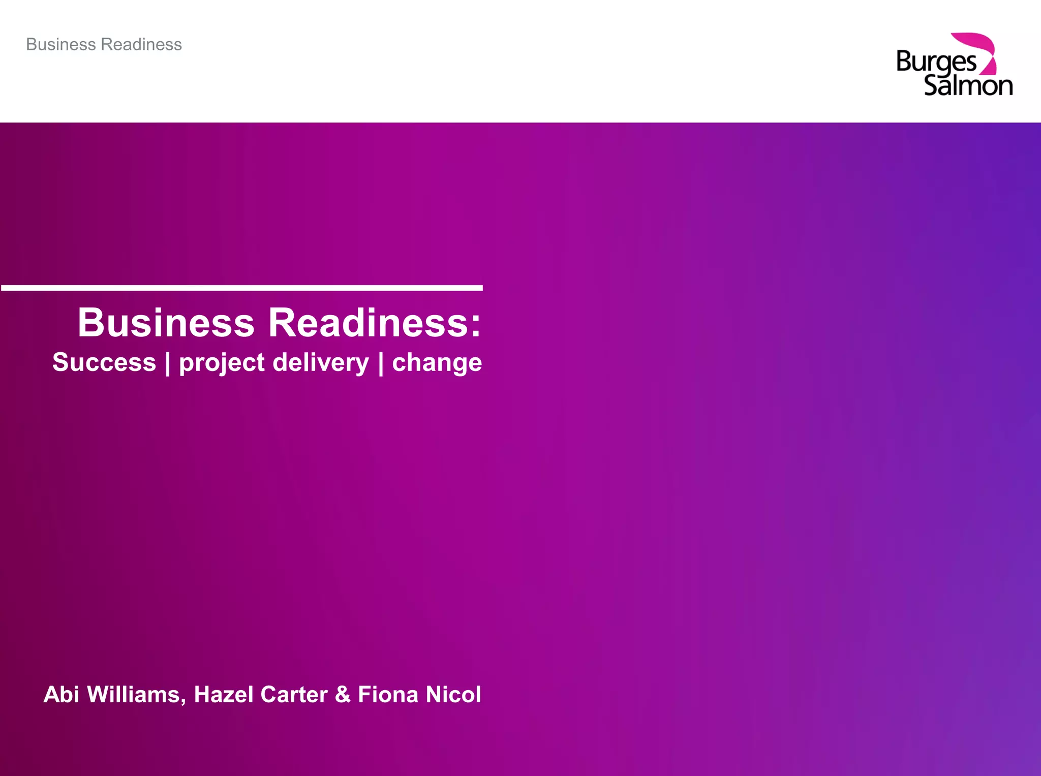 Business readiness slides | PDF