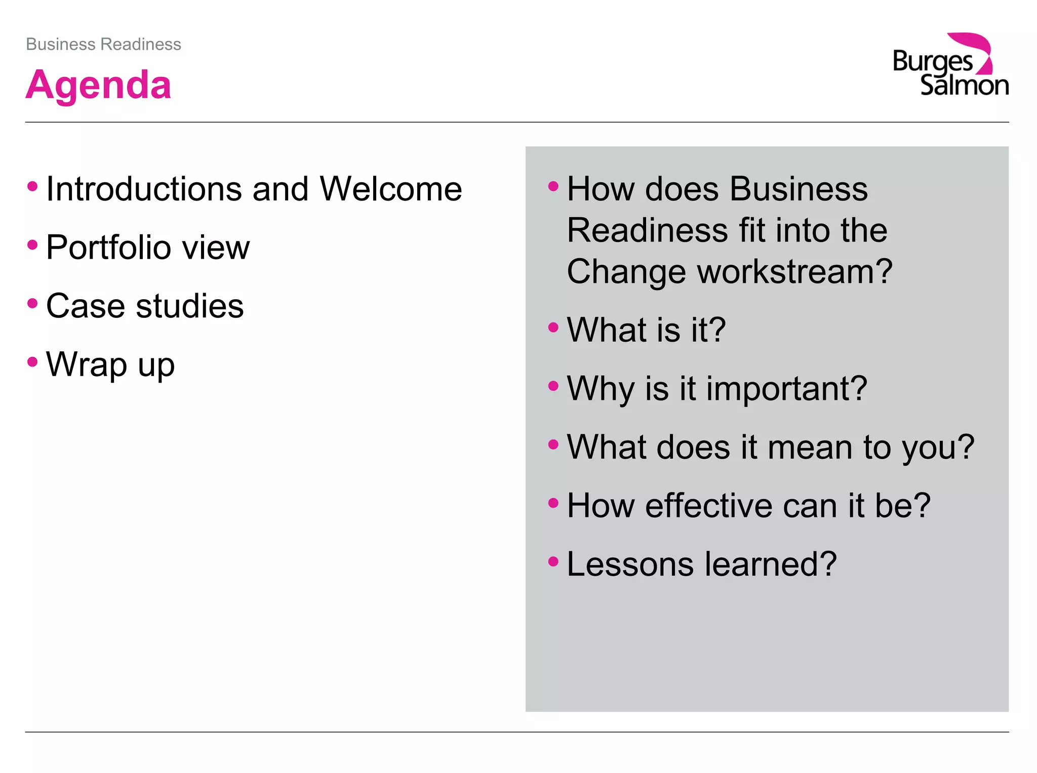 Business readiness slides | PDF