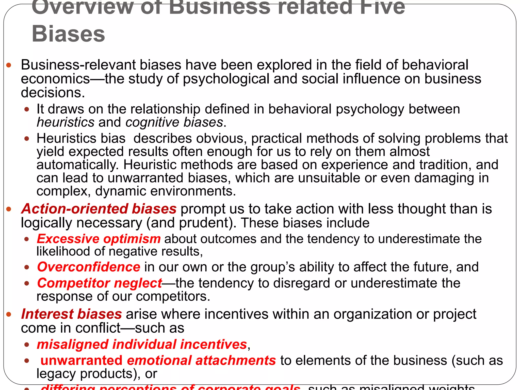 Business related biases | PPT