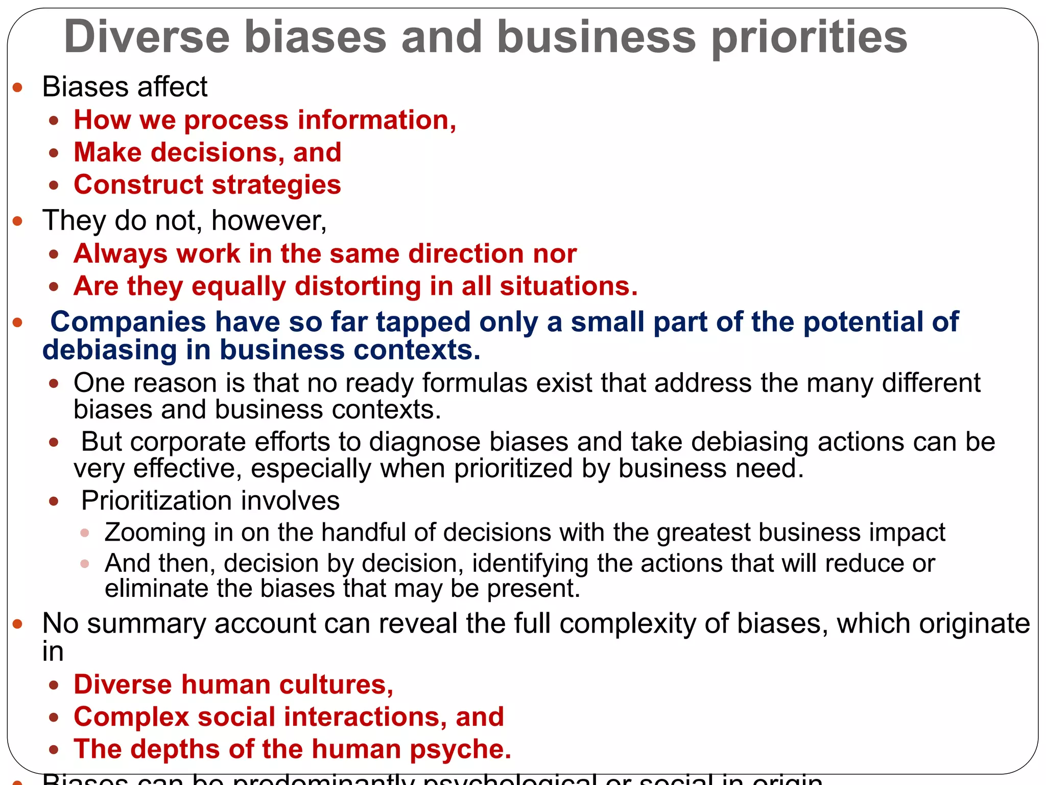 Business related biases | PPT