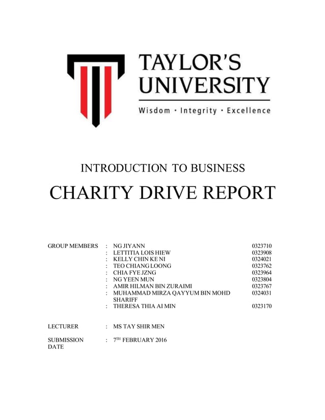 Introduction to Business Final Assignment Report | DOCX