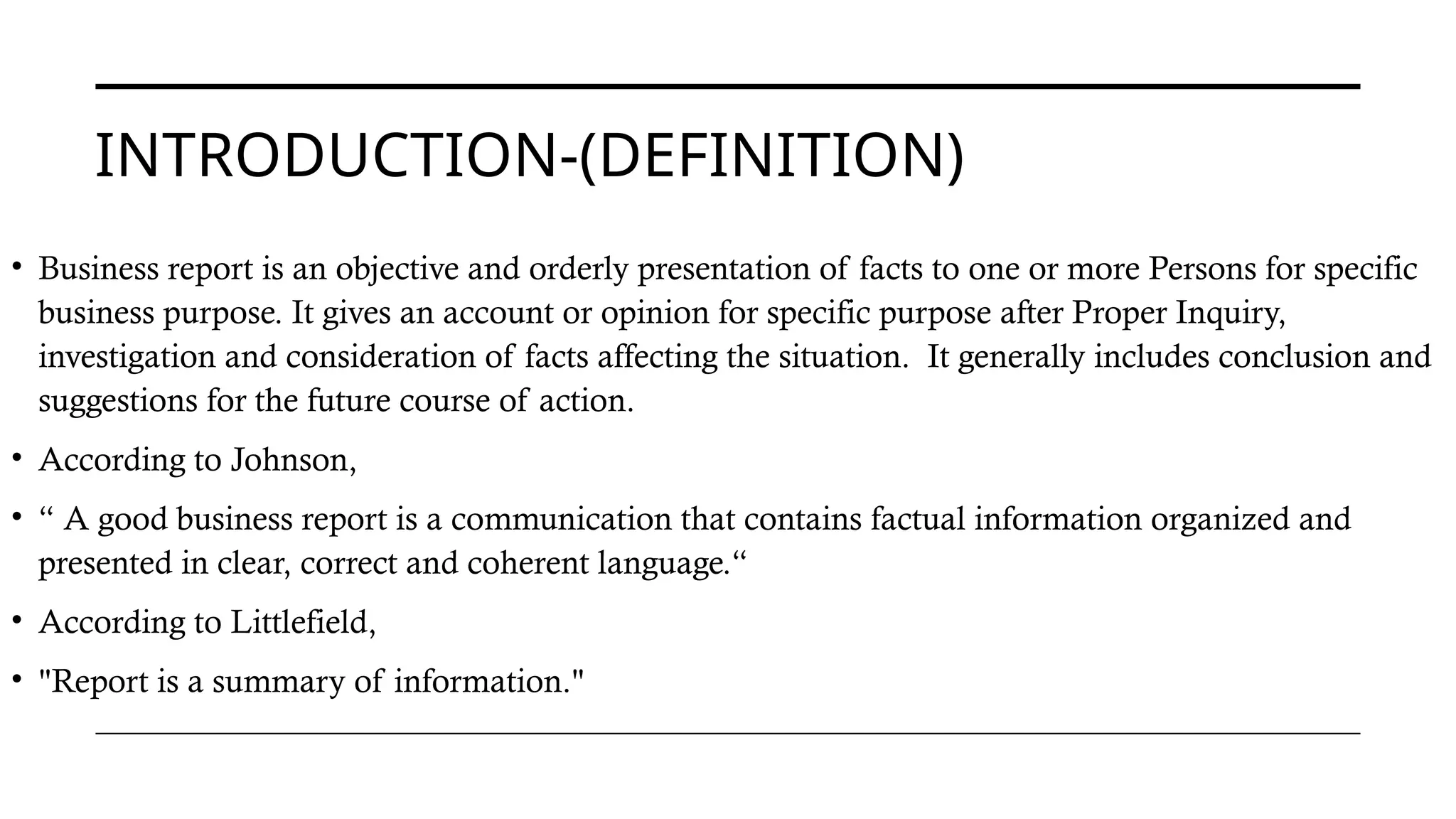 Business Reports - Objectives new.pptxcommunication | PPTX